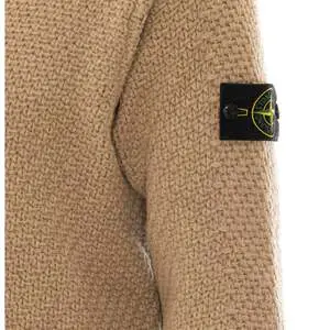 Stone Island Logo Sweater - Cream