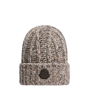 Moncler Wool Blend Bouclé Knit Beanie - Grey