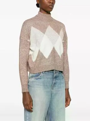 PENNYBLACK Argyle-intarsia High-neck Sweater