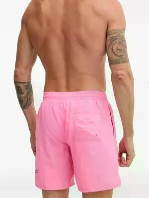 Nike Swoosh-print Drawstring Swim Shorts - Pink