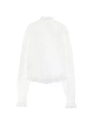 ANN DEMEULEMEESTER Ruffled Lace-trim Shirt - White