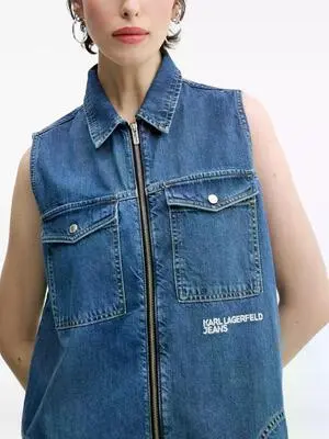 Karl Lagerfeld Sleeveless Zip-up Mini Dress