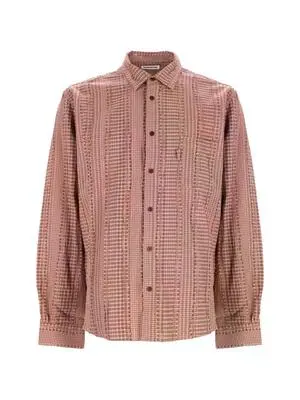 You Must Create Curtis Check-print Textured Shirt - Brown