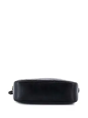 Gucci Gg Marmont Shoulder Bag Matelasse Leather Small Crossbody Bag - Black
