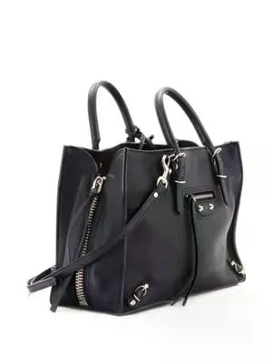Balenciaga Papier A4 Zip Around Classic Studs Bag Leather Mini Tote Bag - Black