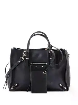 Balenciaga Papier A4 Zip Around Classic Studs Bag Leather Mini Tote Bag - Black