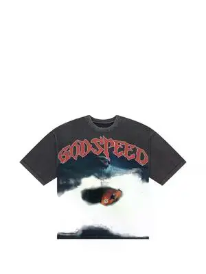GODSPEED Sea Sick Graphic-print Washed T-shirt - Black