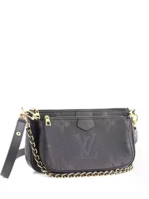 LOUIS VUITTON Multi Pochette Accessoires Monogram Empreinte Giant Crossbody Bag - Black