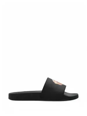 Palm Angels Logo-patch Slides - Black