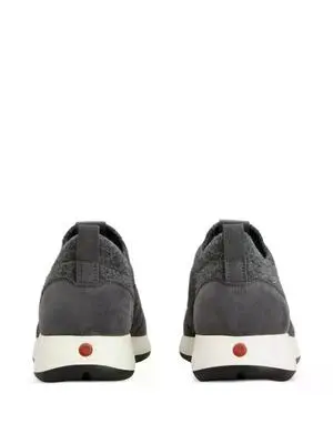 TOD'S Red Dot Sneakers In Pashmy Suede And Knit