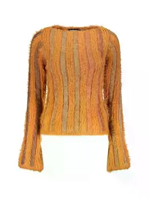Desigual Vertical-stripe Faux-fur Sweater