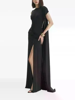 2310 STUDIO Ruched Slit-detail Maxi Dress