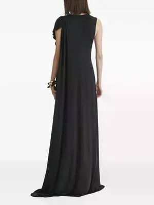 2310 STUDIO Ruched Slit-detail Maxi Dress