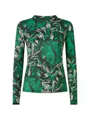 La DoubleJ Feather-print Long-sleeved T-shirt