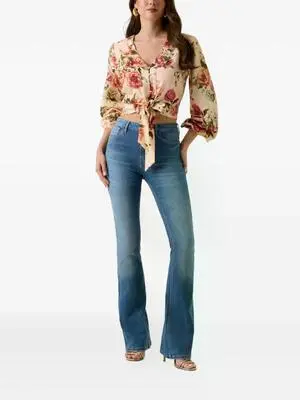 Guess Floral-print Tie-front Top