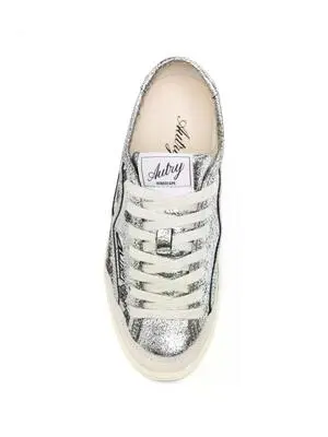 AUTRY Floral-print Crackled-leather Sneakers