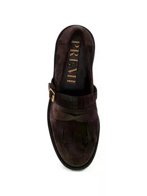BRUNO PREMI Fringe Buckle-fastening Loafers - Brown