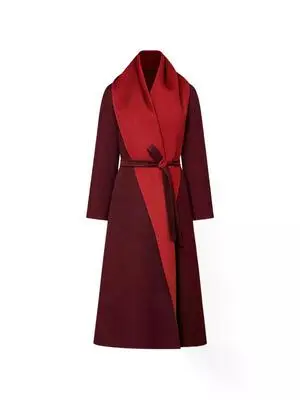 Max Mara Reversible Foulard Coat In Brushed Cashmere - Red
