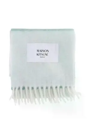 Maison Kitsuné Striped Fringed Scarf - Neutrals