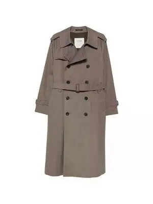 Caruso Double-breasted Belted Trench Coat - Grey