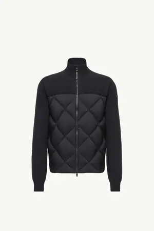 Moncler Wool-cashmere Down Cardigan - Blue