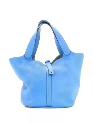 Hermès Bicolor Picotin Lock Bag Clemence With Swift Gm Tote Bag - Blue
