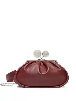 Max Mara Medium Pasticcino Leather Clutch Bag - Red