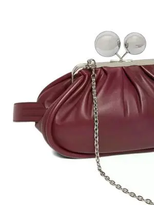 Max Mara Medium Pasticcino Leather Clutch Bag - Red