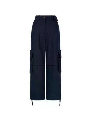 STUDIO TOMBOY Drawstring-ankle Cargo Pants - Blue
