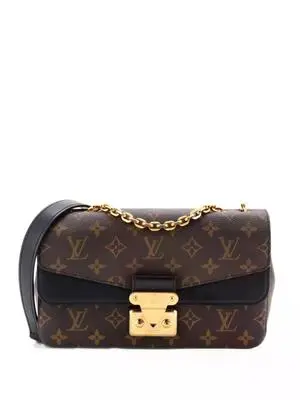 LOUIS VUITTON Marceau Handbag Monogram Canvas With Leather Shoulder Bag - Black