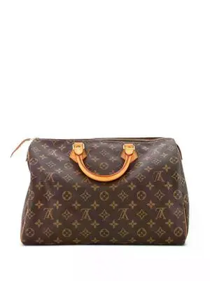 LOUIS VUITTON Speedy Handbag Monogram Canvas 35 Satchel - Brown