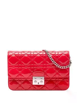 Dior 2014 Patent Cannage Miss Promenade Crossbody Bag - Red