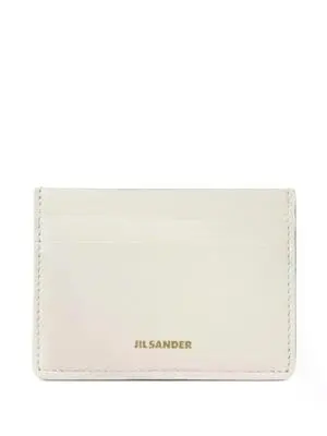 JIL SANDER Logo-print Grained Leather Cardholder - Neutrals