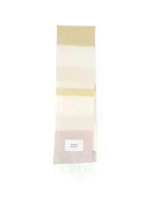 Maison Kitsuné Striped Fringed Scarf - Neutrals