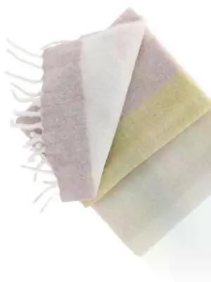 Maison Kitsuné Striped Fringed Scarf