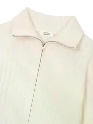 STUDIO TOMBOY Ribbed-knit Zip-up Cardigan