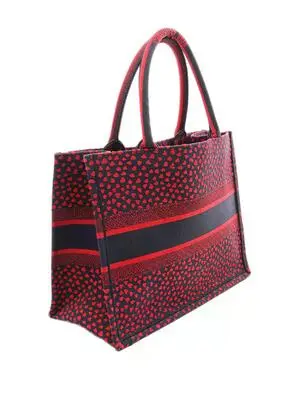 Dior 2020-2026 Medium Canvas Pop Hearts I Love Paris Book Tote Bag - Red