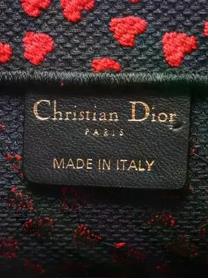 Dior 2020-2026 Medium Canvas Pop Hearts I Love Paris Book Tote Bag - Red