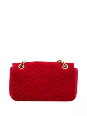 Gucci 2016-2026 Medium Gg Marmont Matelasse Velvet Shoulder Bag