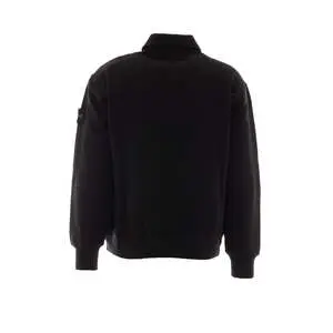 Stone Island Logo Long Sleeves Polo - Black