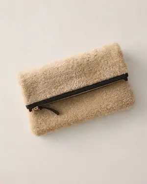 HAVEN WELL WITHIN Shearling Foldover Clutch