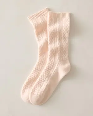 HAVEN WELL WITHIN Cashmere Honeycomb Cable Socks Shell