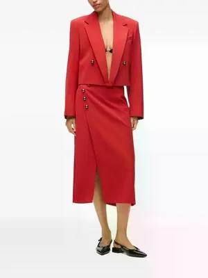 Karl Lagerfeld Tailored Wrap Midi Skirt