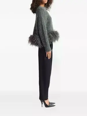 16Arlington Dovico Feather-trim Sweater - Grey