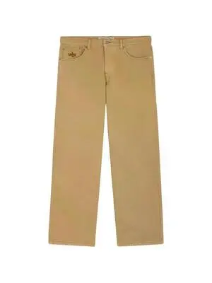 WALK IN PARIS Logo-embroidered Wide-leg Jeans - Neutrals