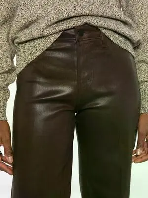 L'Agence Coated Wide-leg Trousers