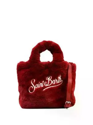 MC2 SAINT BARTH Faux-fur Logo-embroidered Tote Bag - Red