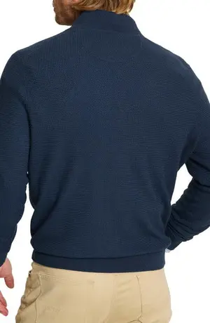 Tommy Bahama Marlin Magic Basketweave Half Zip Sweater - Navy