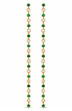 Ettika Dainty Linear Cubic Zirconia Drop Earrings
