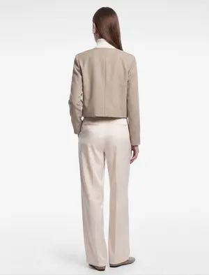 Koton Boxy Fit Crew Neck Long Sleeve Blazer With Pockets